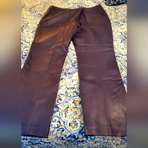 Shape FX | Pants & Jumpsuits | Shape Fx Real Purple Leather Pants ...